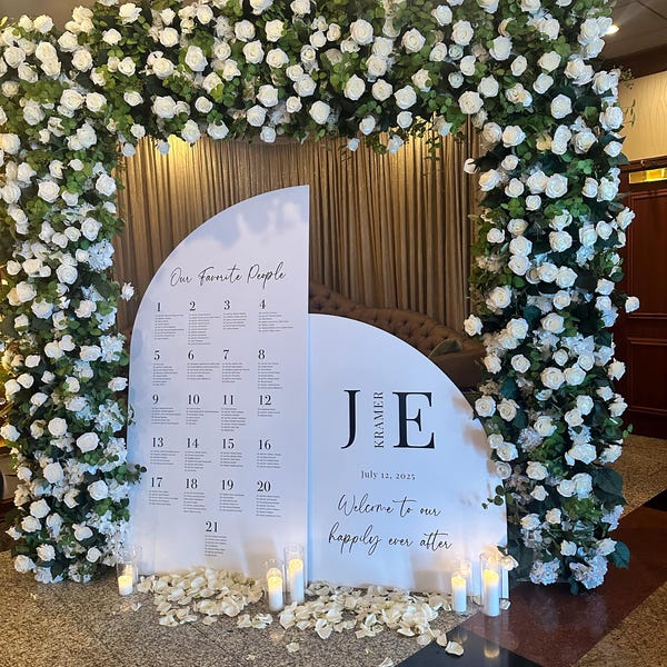 Arch Seating Chart Large Wedding Seating Chart Arched Panel With Easel ...