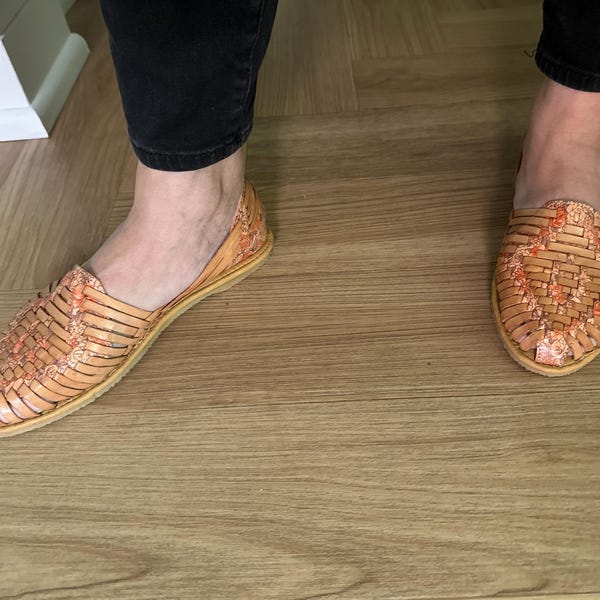 Handmade Leather Shoes for Men – Modern Lace-up Huaraches, Tan Color ...