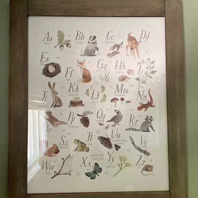Woodland Alphabet Poster, Woodland Alphabet Print, Woodland Nursery ...