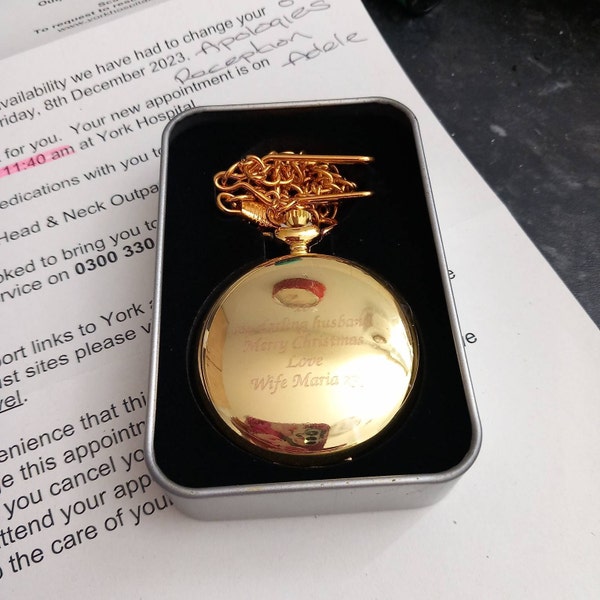Personalised Engraved Gold Pocket Fob Watch Gifts Ideas Presents for ...