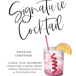 Printable Signature Cocktails Sign Editable Signature - Etsy