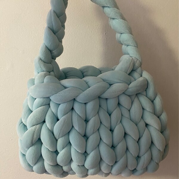 Mini Chunky Yarn Bag, Velvet Yarn Purse, Crochet Bag, Handmade Bag - Etsy