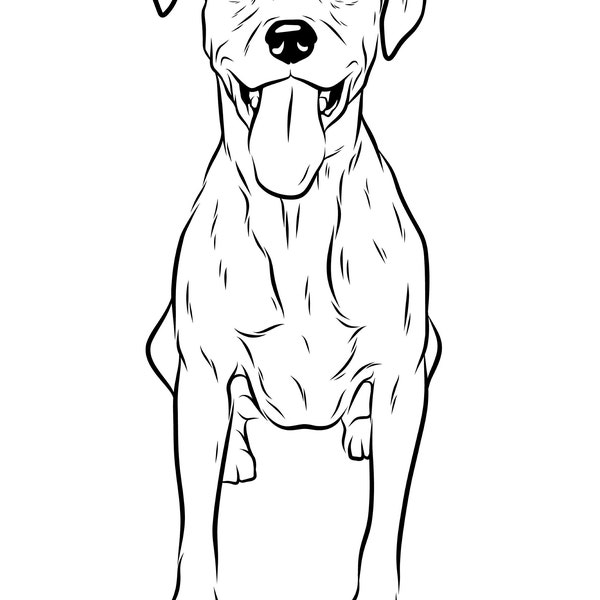 Custom Line Drawing Pet| Dog Portrait INK| Tattoo Commission| Line Art ...