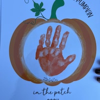 2024 Halloween Pumpkin Handprint Footprint Toddler Baby Printable Art ...