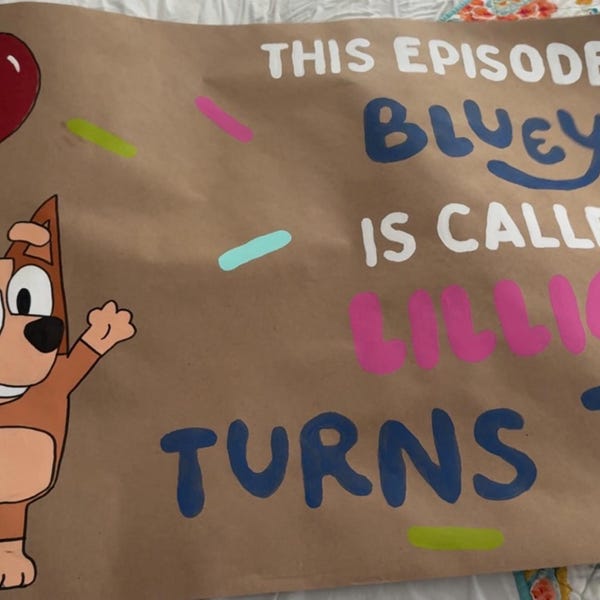 Bluey Banner | Twoey | Toddler Birthday | Painted | Custom Name ...