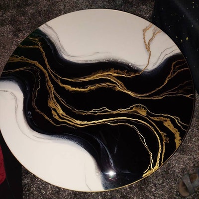 Navy Blue Coffee Table, Epoxy Resin Coffee Table, Unique Coffee Table ...