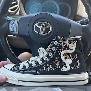 Custom Embroidered Converse High Tops Chuck Taylor 1970s/ Embroidered ...
