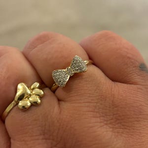 10k Solid Gold Custom Name Double Finger Ring Personalized Two Finger ...