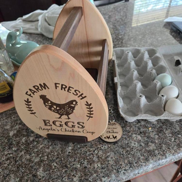 Wooden Personalized Egg Basket-garden Basket- Farmhouse Egg Holder ...