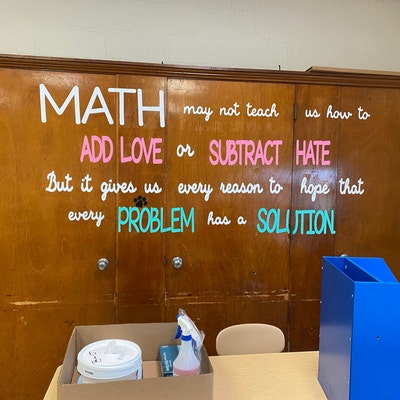 Math Vinyl Wall Decal for Classroom, add Love, Subtract Hate - Etsy