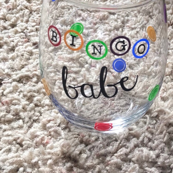 Bingo Babe Wine Glass - Bingo Beer Glass - Bingo Wine Glass - Perfect ...