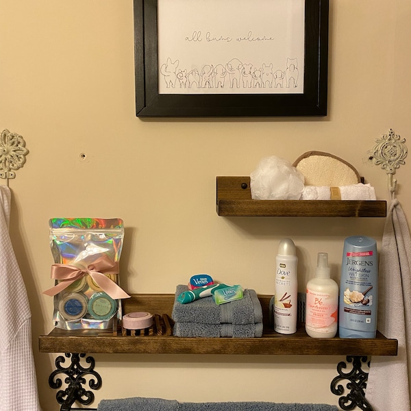 Wide 12", 14", 16", or 18 Inch Floating Ledge Shelf, Picture Ledge ...