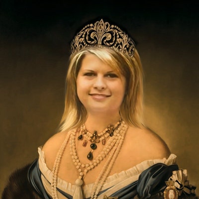 Custom Human Portrait, Royal Woman Portrait, Christmas Woman Gift Mom ...