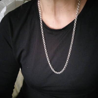 Sterling Silver Rolo Chain, 925 Silver Belcher Chain, Rolo Necklace ...
