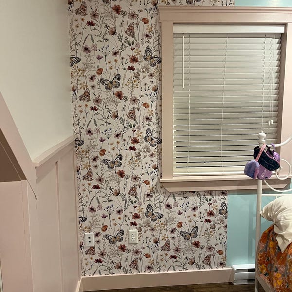 Madelyn Flowers Wallpaper, Removable Peel and Stick Wallpaper ...