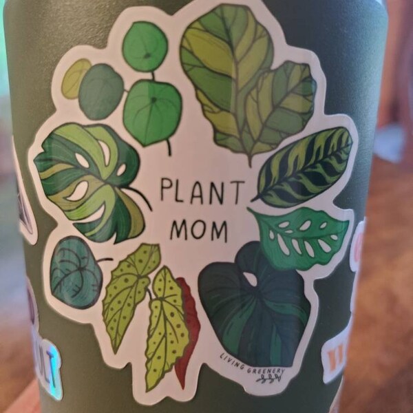 Plant Mom Sticker, Plant Stickers, Glossy Coated Vinyl Die Cut Sticker ...