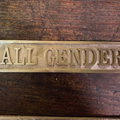 Personalized Brass Plaque Handmade Brass Plaque, Restroom Plaques ...