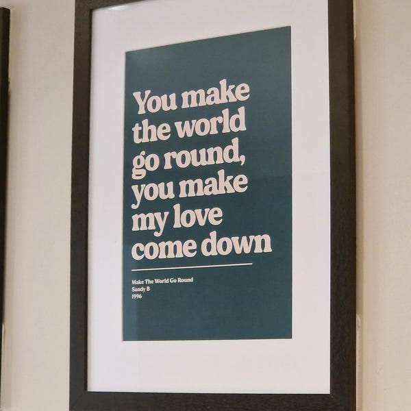 Custom Song Lyric Print | Music Poster | Wall Art | A5 A4 A3 ...