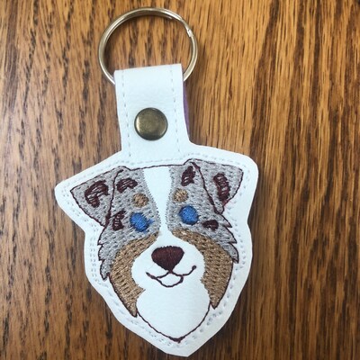 Aussie Australian Shepherd Key Chain, Key Fob, Zipper Pull, Snap Tab - Etsy