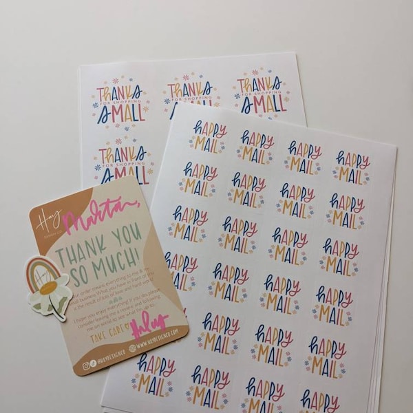 Colorful Small Business Packaging Stickers | Circle Sticker Sheets ...