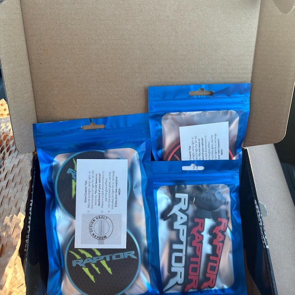 Ford Raptor Coasters: Custom Fit Cup Holder Inserts, Glow or Non-glow ...