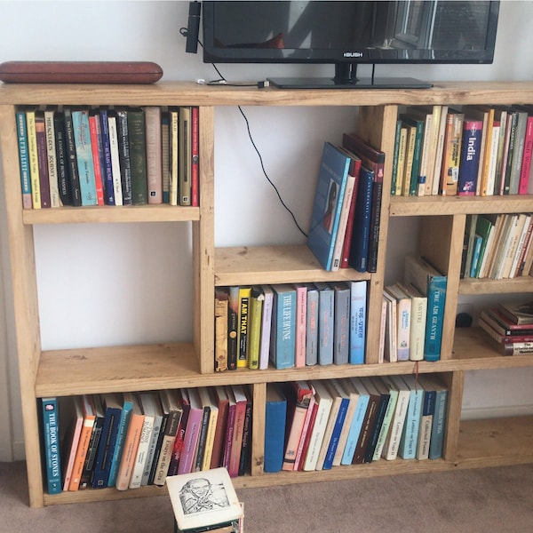 Bookcase Media Unit Made From Reclaimed Wood - Nod Media - Etsy UK
