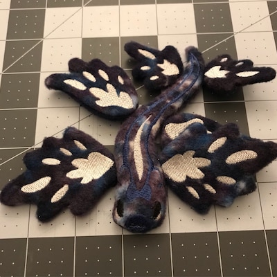 ITH Blue Dragon Sea Slug Plush Embroidery Pattern Adorable Blue ...