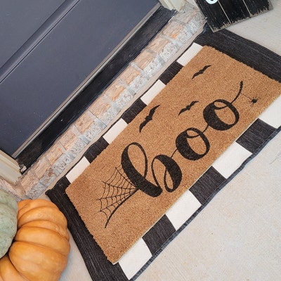 Halloween Boo Doormat Boo Mat Coir Door Mat Welcome Mat - Etsy