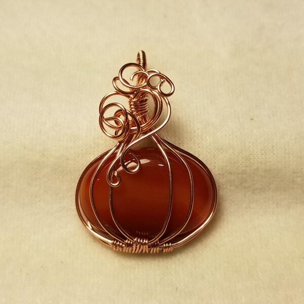 TUTORIAL Pumpkin Halloween Wire Wrapped Tutorial Pendant - Etsy