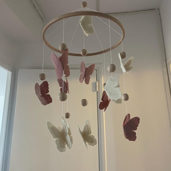 Butterfly Baby Mobile, Butterflies Crib Mobile Girl, Floral Nursery ...