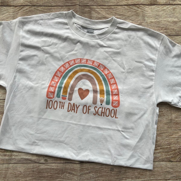 100th Day of School Pencil Rainbow Boho SVG File Download - Etsy