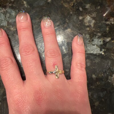 14K Solid Yellow Gold Cubic Zirconia Heart Sweet 16 Ring - Etsy