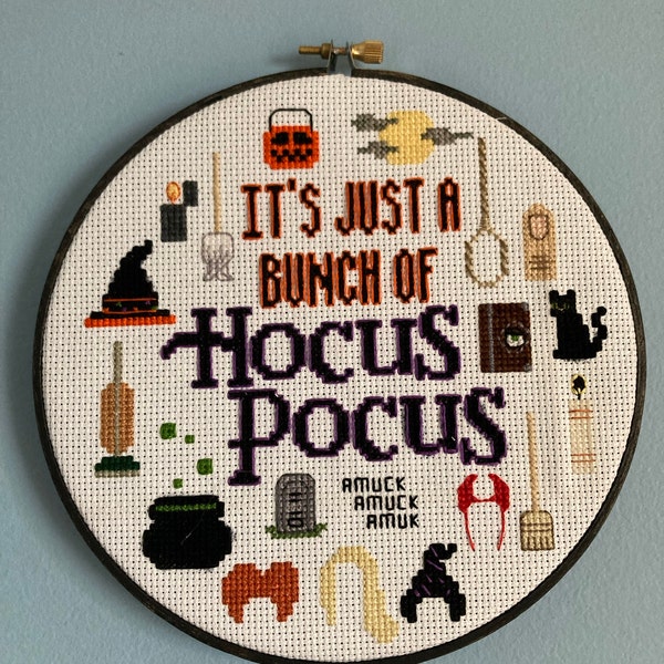 It's Just a Bunch of Hocus Pocus Circle Cross Stitch Pattern | PATTERN ...
