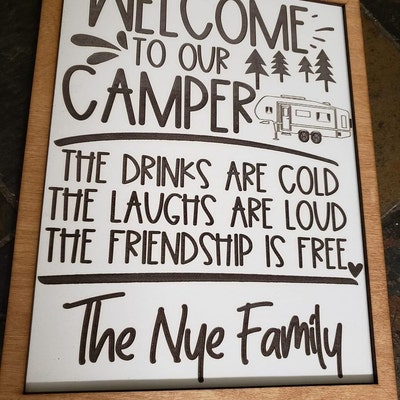 Welcome to Our Camper Sign With Frame,camper Decorations,personalized ...