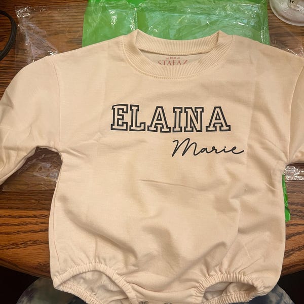 Personalized Name Baby Bubble Romper, Spring Baby Romper, Birthday ...