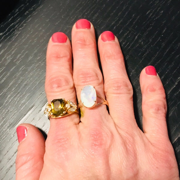 Chunky Genuine Multi Gemstone Silver Ring, Handmade Gemstone Ladies ...