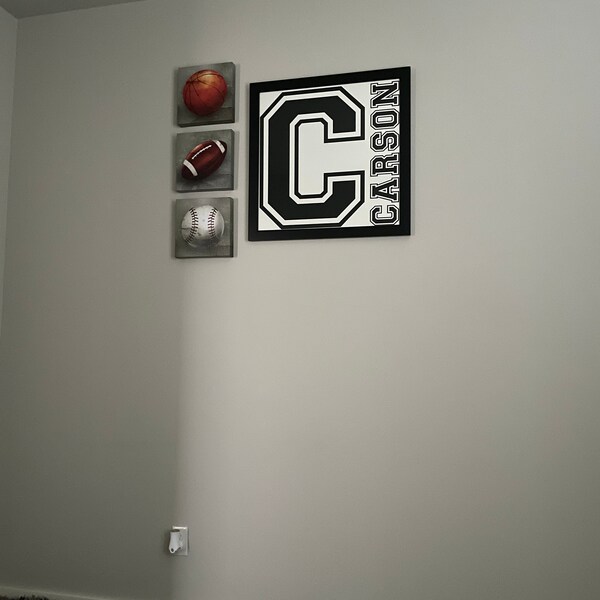 Varsity Letter Monogram Football Decal Vinyl Wall Decal Sports Monogram ...