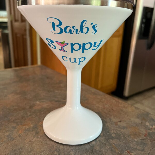 Stainless Martini Cup, Martini Glass, Monogrammed Martini Glass ...