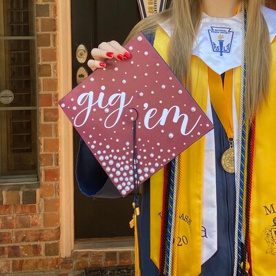 Custom Graduation Cap, Texas Tech, University of Texas, A&M, Aggie ...