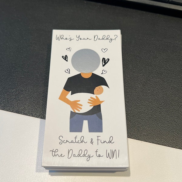 Baby Shower "who's Your Daddy" Scratchers Scratch off Lottery Tickets ...