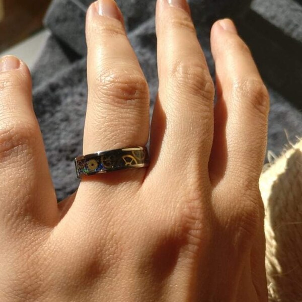 Unique Handmade Titanium Ring "time" - Etsy