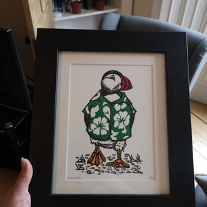 Magpie in Fez Handmade Linocut Bird Art Print | Etsy