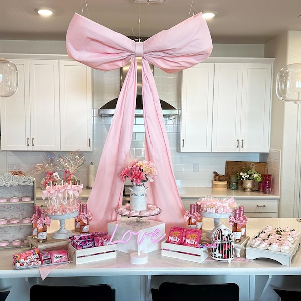 Big Bow Pink Giant Bow Large Wall Bow Coquette Room Decor Coquette ...