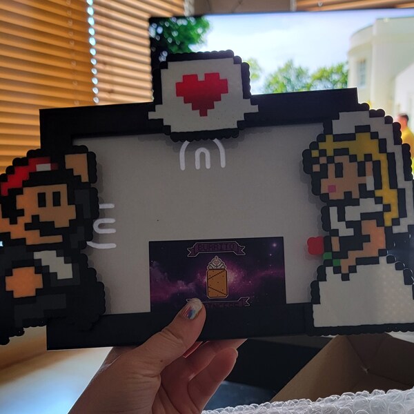 Mario and Princess Peach Picture Frame - Couples Picture Frame - Nerdy ...
