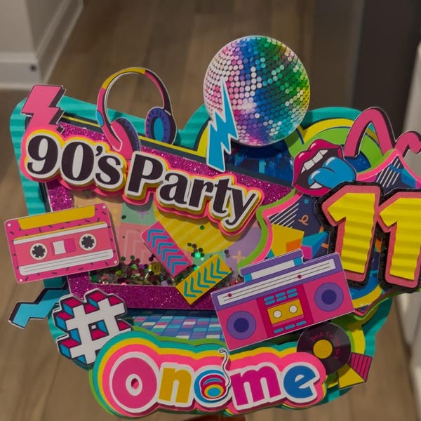 90s Party Cake Topper: Retro Throwback Theme - Etsy