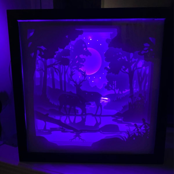 3d Deer Silhouette, Shadow Box Templates, Paper Cut, Files for Cricut ...