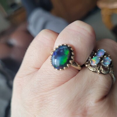 Opal Ring, Blue Opal, Opal Ring, Natural Opal Ring, Engagement Ring ...