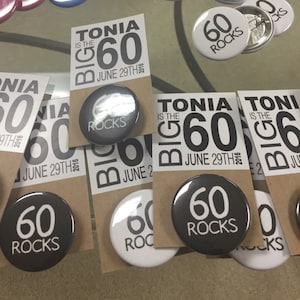 60th Birthday Pins 10 Pack Turning 60 Party Favors Pinback Buttons, 1 ...