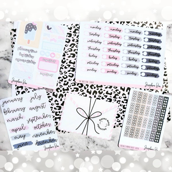 MONTHLY HEADERS Paint Swatch 3 Colour Combinations Functional Stickers ...