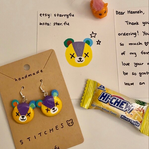 Strawberry Cow Clay Earrings - Handmade, Handpainted, Cute - Etsy